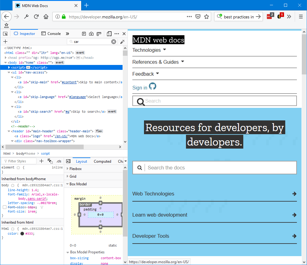 Open The Inspector Firefox Source Docs Documentation